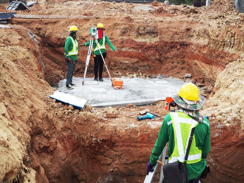 Personal Survey at Construction Work on Site Stock Image - Image of ...
