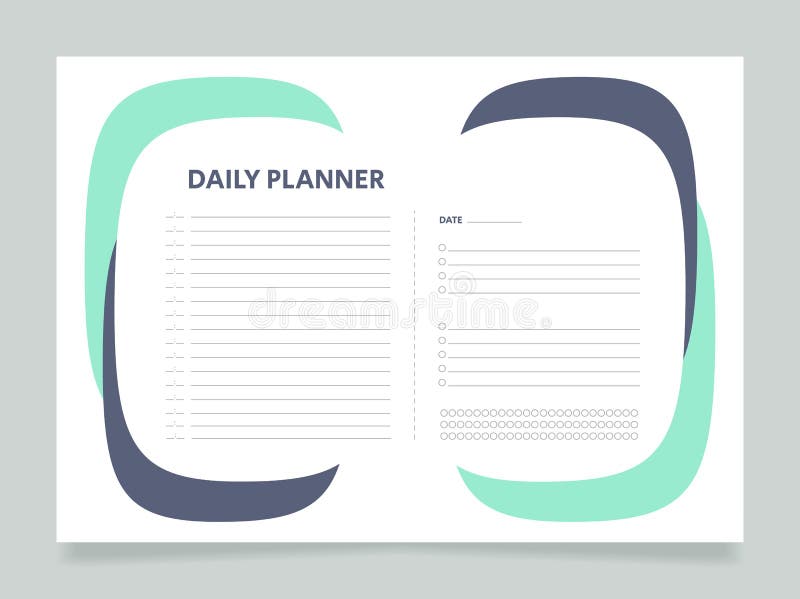 Personal Tasks daily Planner Worksheet Design Template Stock ...