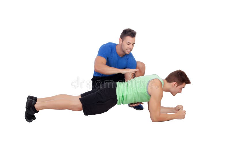 Personal Trainer Boy Making Push Ups Stock Photos - Free & Royalty-Free ...
