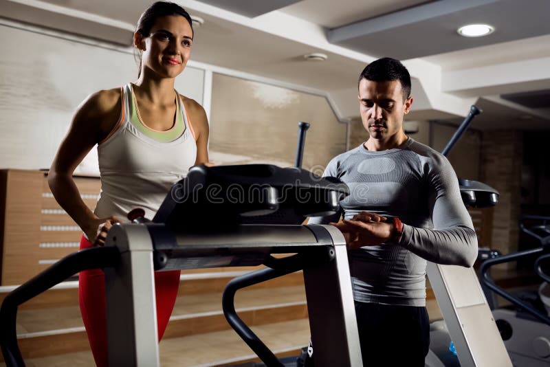 Female Trainer Doing Workout with Her Client Stock Photo - Image of ...