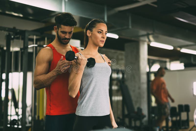 Personal Trainer And Trainee Stock Photo - Image of exercise, sports ...