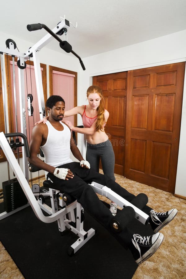 Personal Trainer Instruction Stock Photo - Image of legs, workout: 17570484