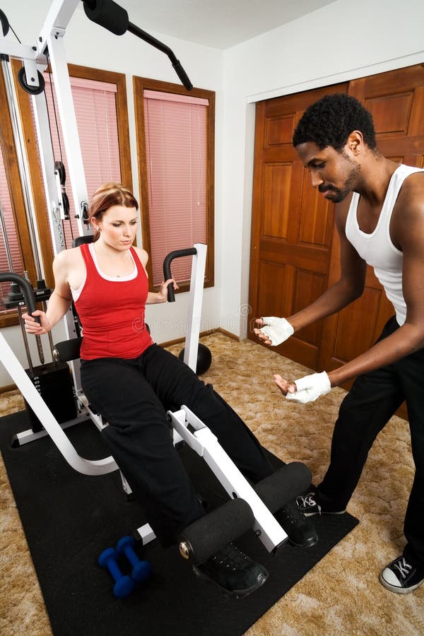 Personal Trainer Instruction Stock Image - Image of equipment, personal ...