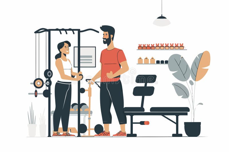 Personal trainer isolated stock vector. Illustration of sport - 341472050