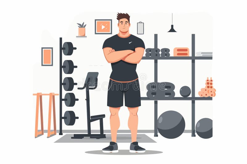 Personal trainer isolated stock vector. Illustration of standing ...