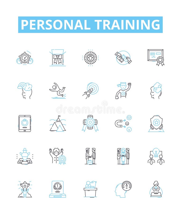 Personal Training Vector Line Icons Set. Personal, Training, Fitness ...
