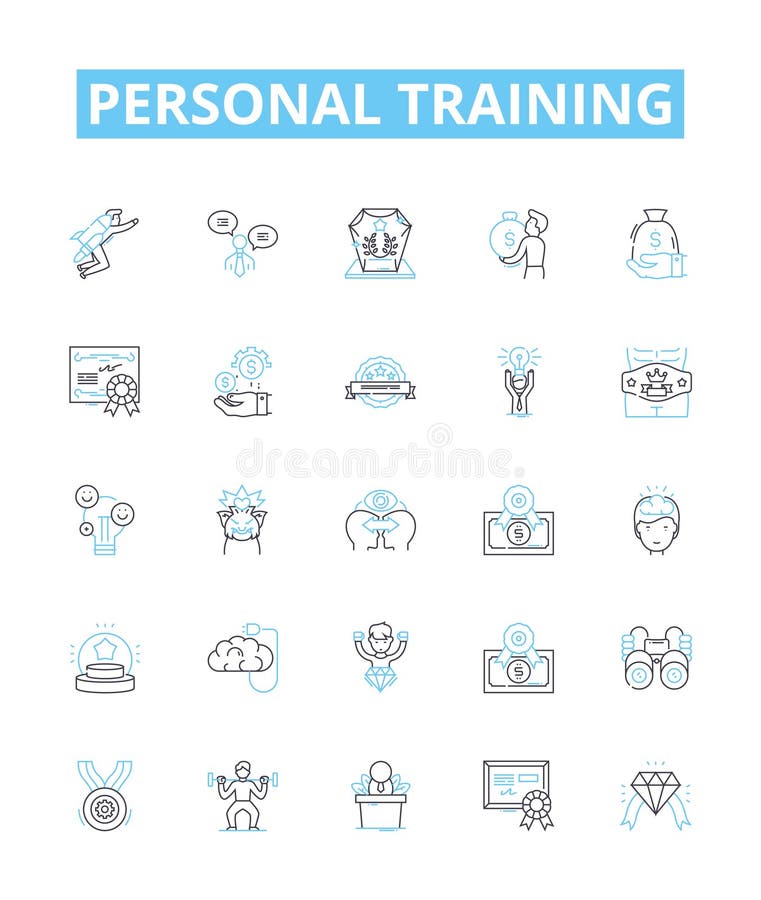 Personal Training Vector Line Icons Set. Personal, Training, Fitness ...