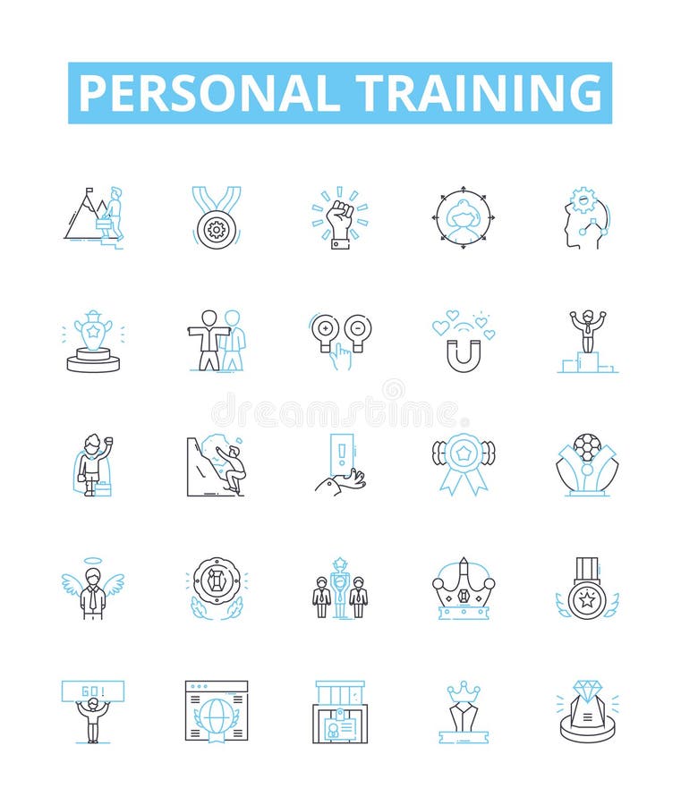 Personal Training Vector Line Icons Set. Personal, Training, Fitness ...