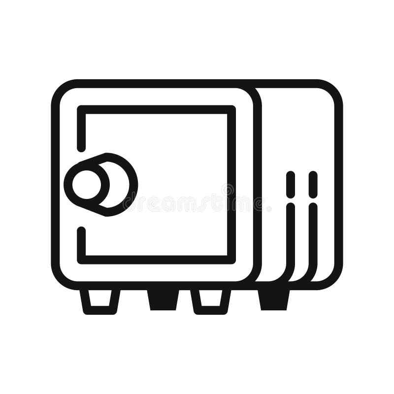 Personal Vault Icon Black and White Illustration Stock Vector ...