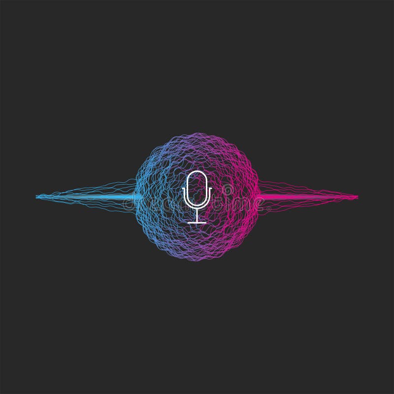 Personal Voice Assistant Illustration Visualization Circular Sound Wave ...