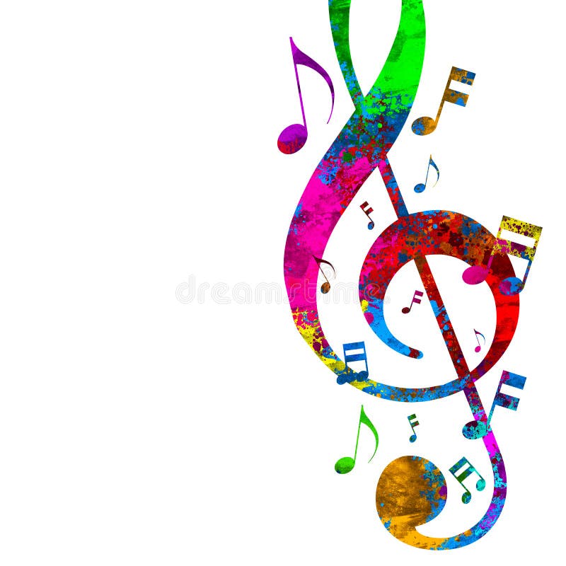 Notas musicales coloridas ilustración del vector. Ilustración de ...
