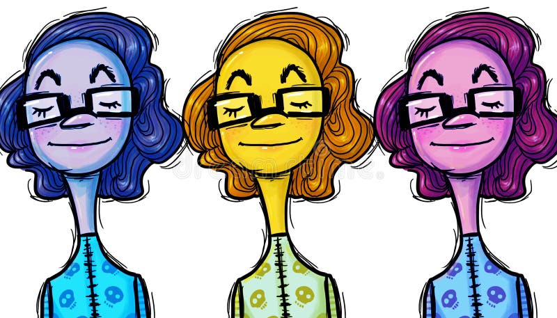 Caras De Las Personalidades Múltiples Stock de ilustración ...