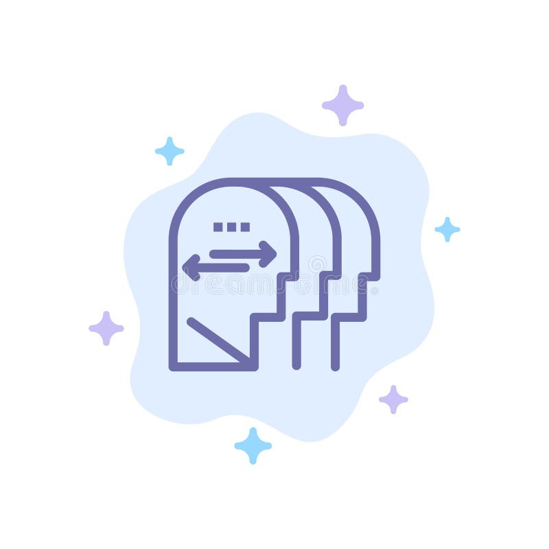 Personality, Character, Mind, Head Blue Icon on Abstract Cloud ...