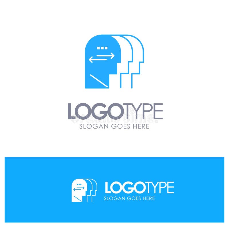 Personality, Character, Mind, Head Blue Solid Logo with Place for ...