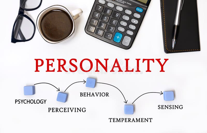 PERSONALITY CONCEPT. Office Desk with Accessories - Coffee, Notepad and ...