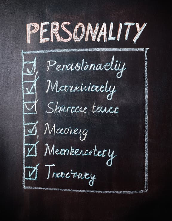 Personality Inventory Listed on a Blackboard Stock Illustration ...