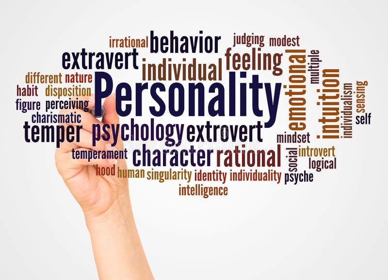 Personality Word Cloud and Hand with Marker Concept Stock Image - Image ...