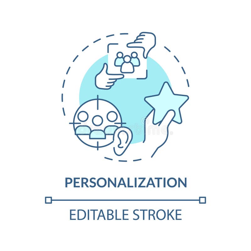 Personalization Soft Blue Concept Icon Stock Vector - Illustration of ...