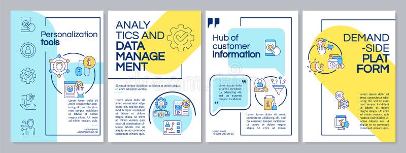 Personalization Tools Blue and Yellow Brochure Template Stock Vector ...