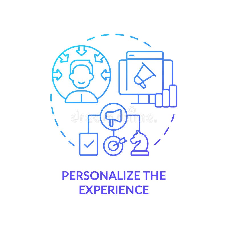 Personalize Experience Blue Gradient Concept Icon Stock Vector ...