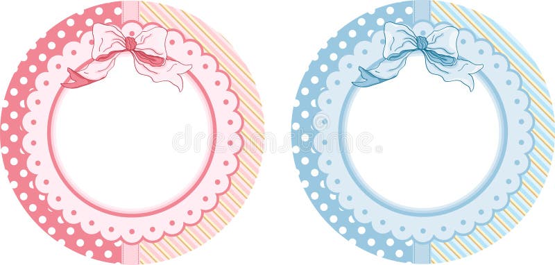 Personalized Baby Shower Round Sticker Labels Stock Vector ...