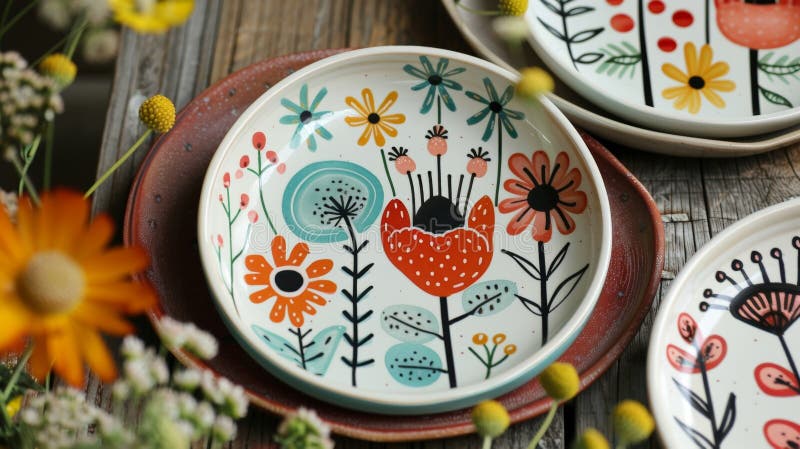 A Personalized Ceramic Plate with a Whimsical Handdrawn Design Achieved ...