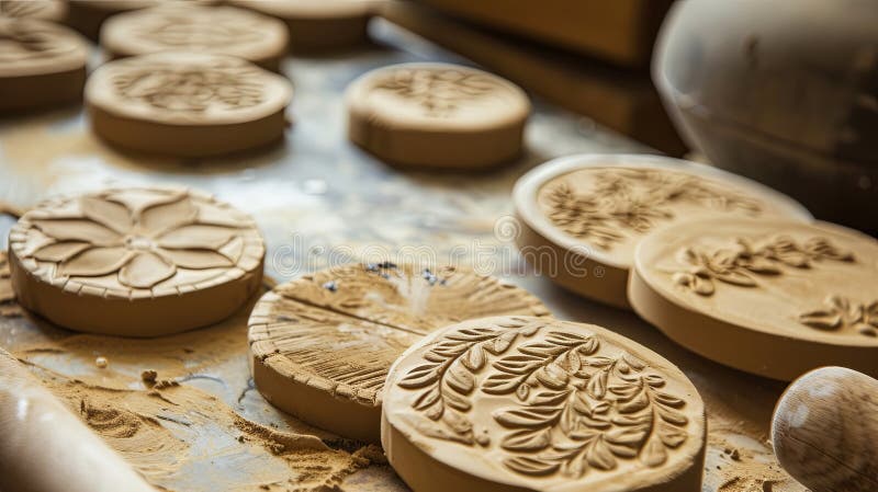 Personalized Clay Stamp Creation Stock Illustration - Illustration of ...
