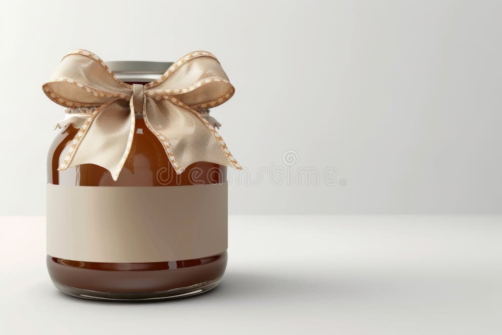 Personalized Jar with Ribbon Stock Illustration - Illustration of clean ...