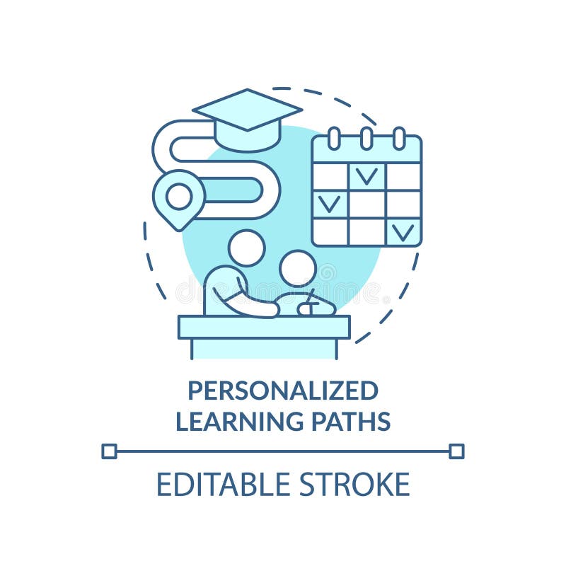 Personalized Learning Paths Turquoise Concept Icon Stock Vector ... Personalized Learning Paths Turquoise Concept Icon Stock Vector ...