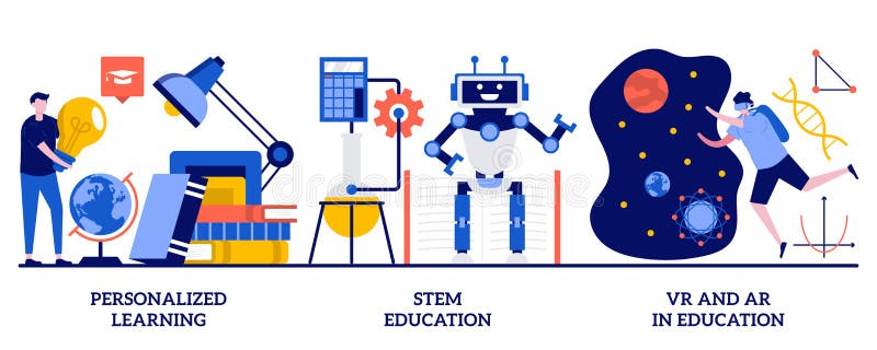 Personalized Learning, Stem Education, VR and AR in Education Concept ...