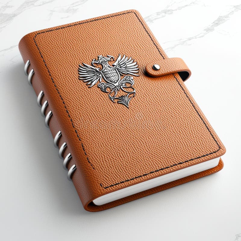 Personalized Leather Bound Journal with Embossing Stock Illustration ...