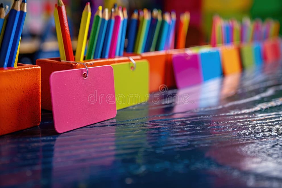 Personalized Name Tags for Desks, Copy Space, Personalization Theme ...