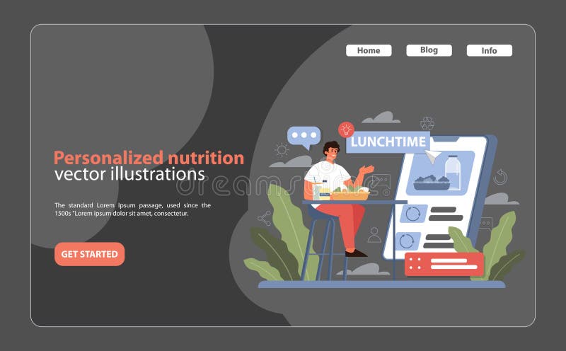 Personalized Nutrition Concept. a Man Stock Vector - Illustration of ...