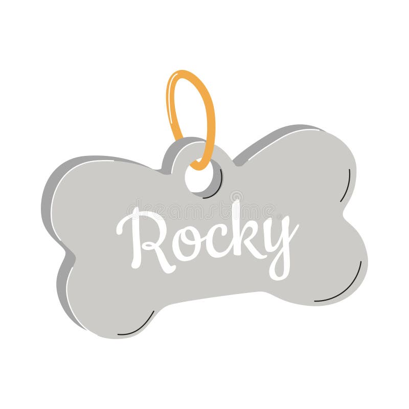 A Personalized Pet Tag. a Bone-shaped Tag with an Address and a Name ...