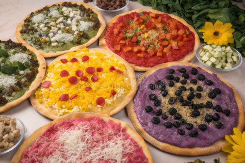 Personalized Pizza with Different Topping Options for Every Slice Stock ...