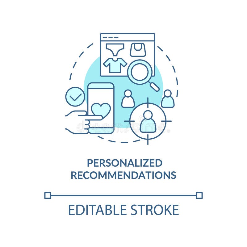 Personalized Recommendations Turquoise Concept Icon Stock Vector ...