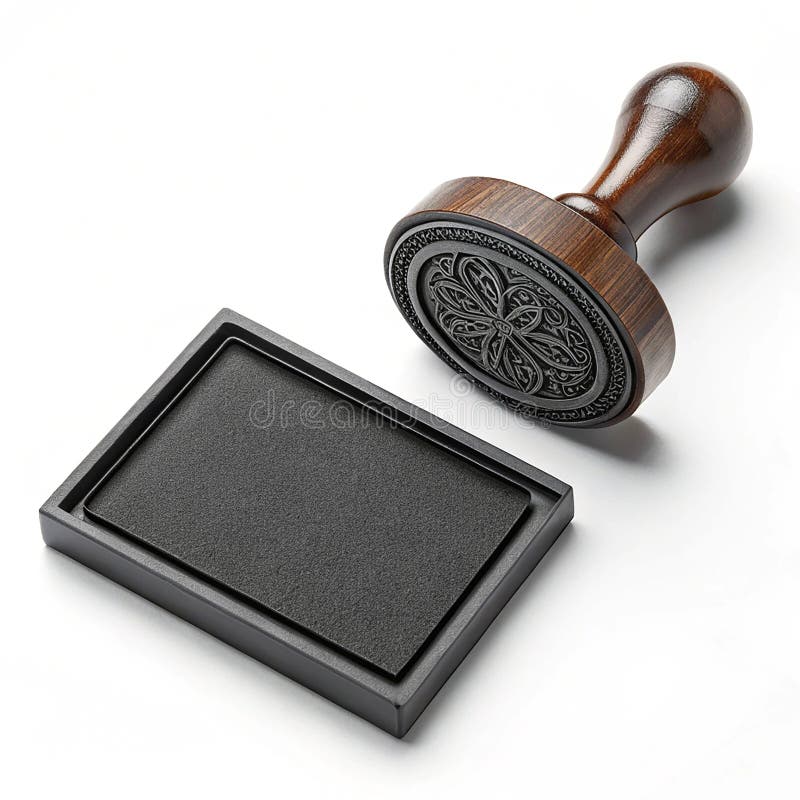 Personalized Rubber Stamp with Ink Pad Set Stock Illustration ...