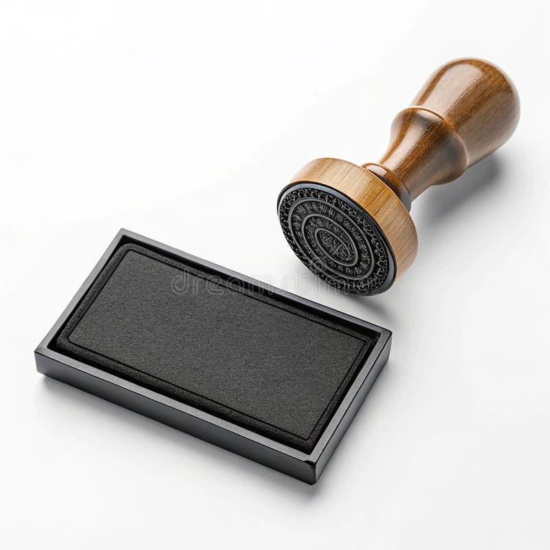 Personalized Rubber Stamp with Ink Pad Set Stock Illustration ...