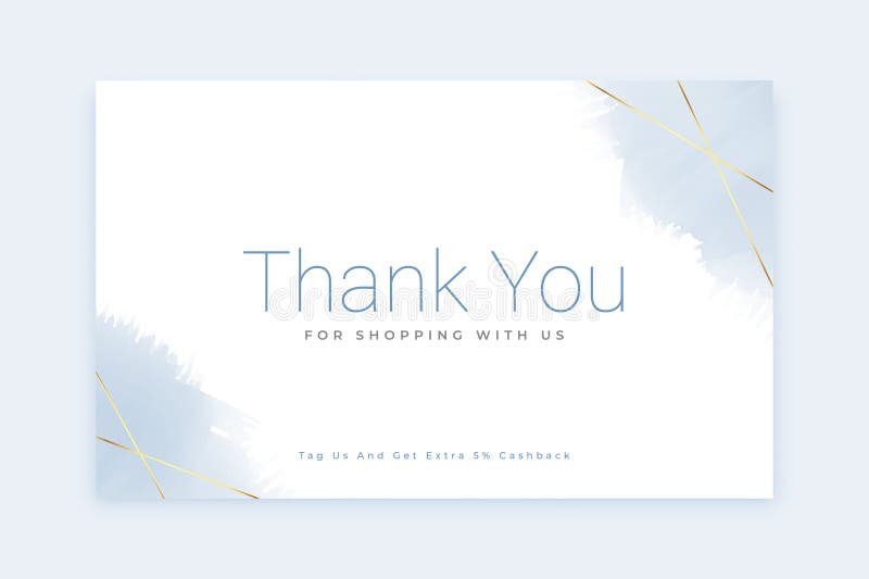 Personalized Thank You for Shopping Card with Golden Lines Stock Vector - Illustration of design ...