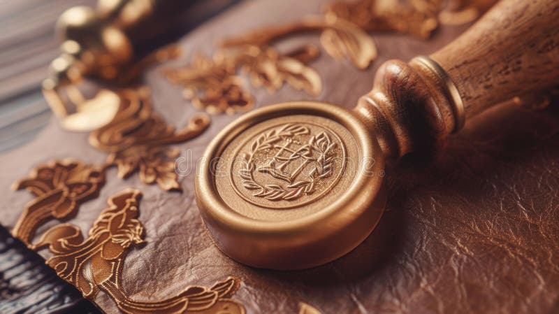A Personalized Wax Seal Stamp Featuring a Custom Monogram or Intricate ...