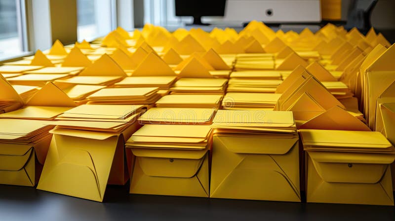 Personalized Yellow Envelope Stock Illustration - Illustration of stack ...