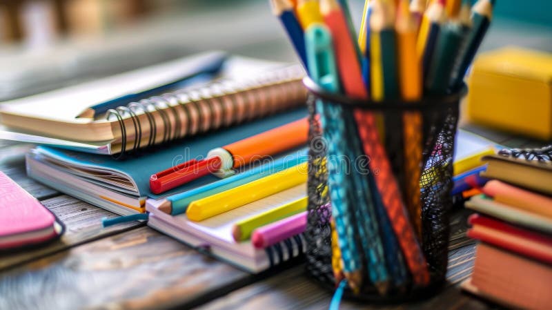 Personalizing Your School Notebooks Stock Illustration - Illustration ...