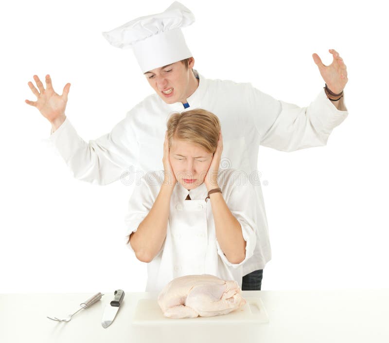 Personas De Los Cocineros Que Preparan El Pollo Sin Procesar Imagen de ...