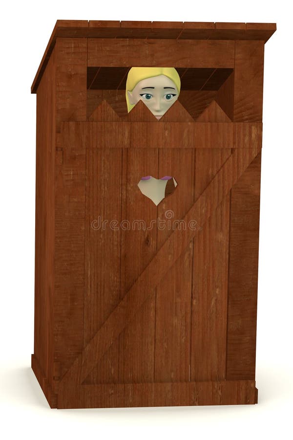 Personnage De Dessin Animé Dans La Latrine Illustration Stock ...