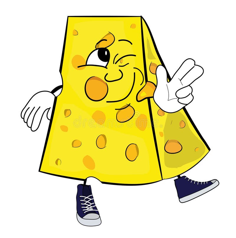 Personnage De Dessin Animé De Fromage Illustration Stock - Illustration ...
