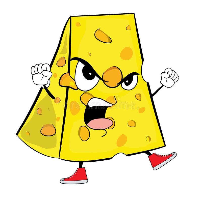 Personnage De Dessin Animé De Fromage Illustration Stock - Illustration ...