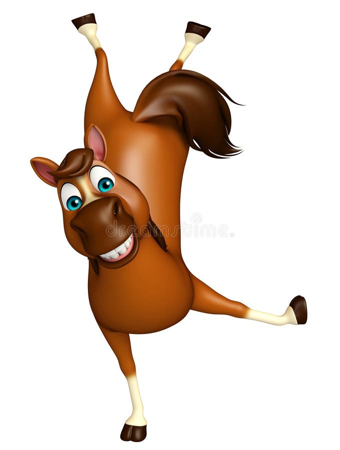 Personnage De Dessin Animé Drôle De Cheval Illustration Stock ...