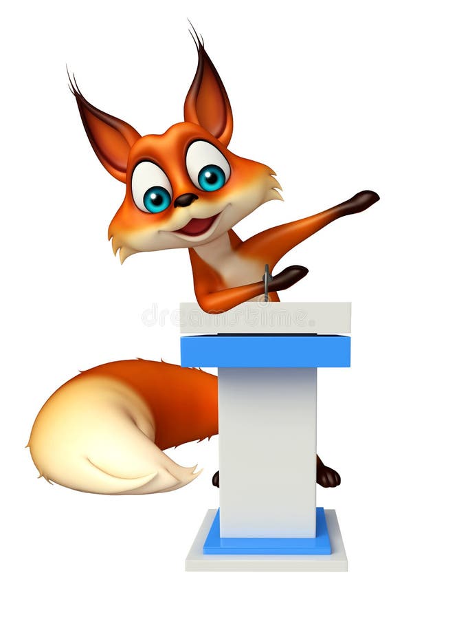 Personnage De Dessin Animé Mignon De Fox Avec Létape De La Parole