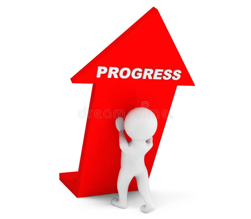 Personne 3d Avec La Flèche De Progrès Illustration Stock - Illustration ...
