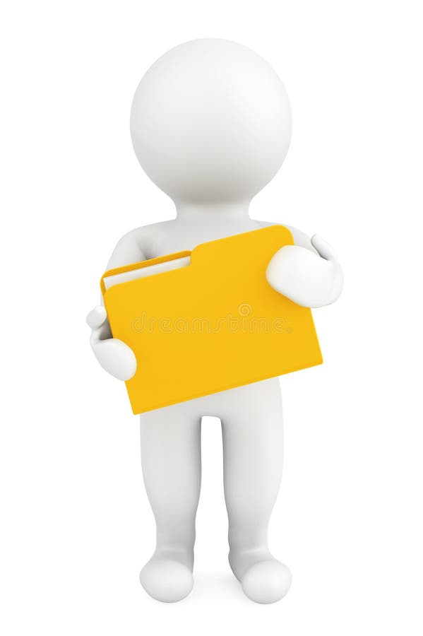 3d Homme, Personne Avec Un Dossier Illustration Stock - Illustration du ...